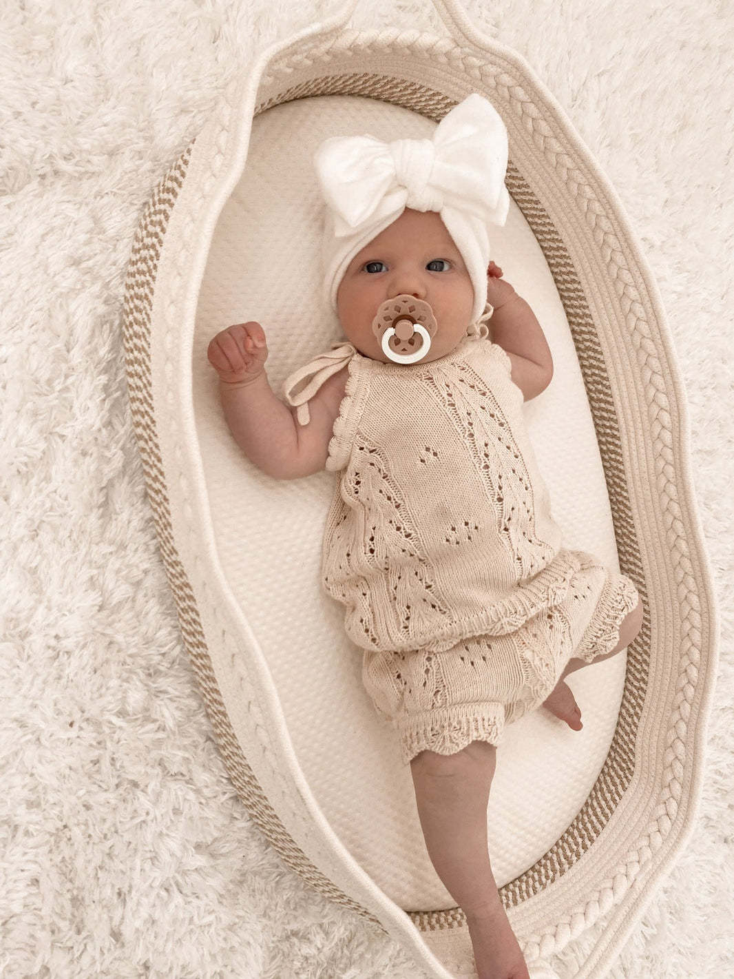 Pointelle Knit Blanket | Honey Milk – Brave Little Lamb